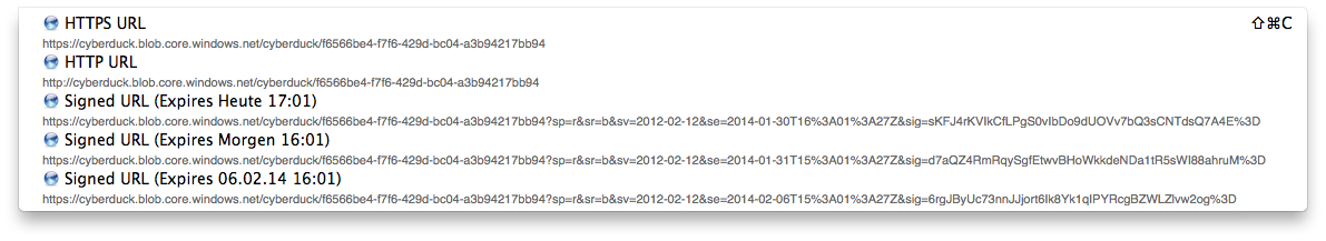 Windows Azure Blob Storage Cyberduck Help Documentation